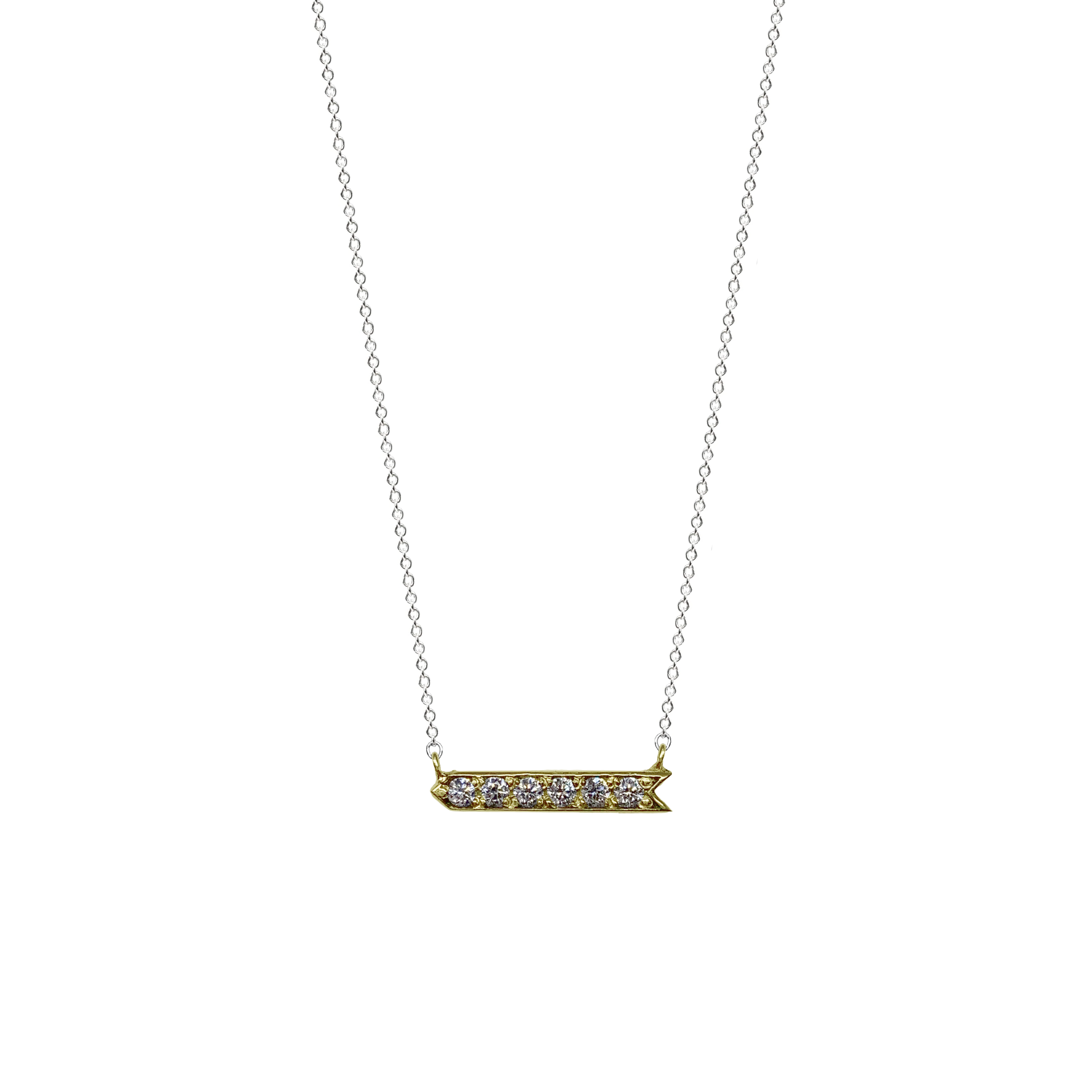 Epaulette Diamond Arrow Mix-Metal Necklace – Nick Engel & Co.